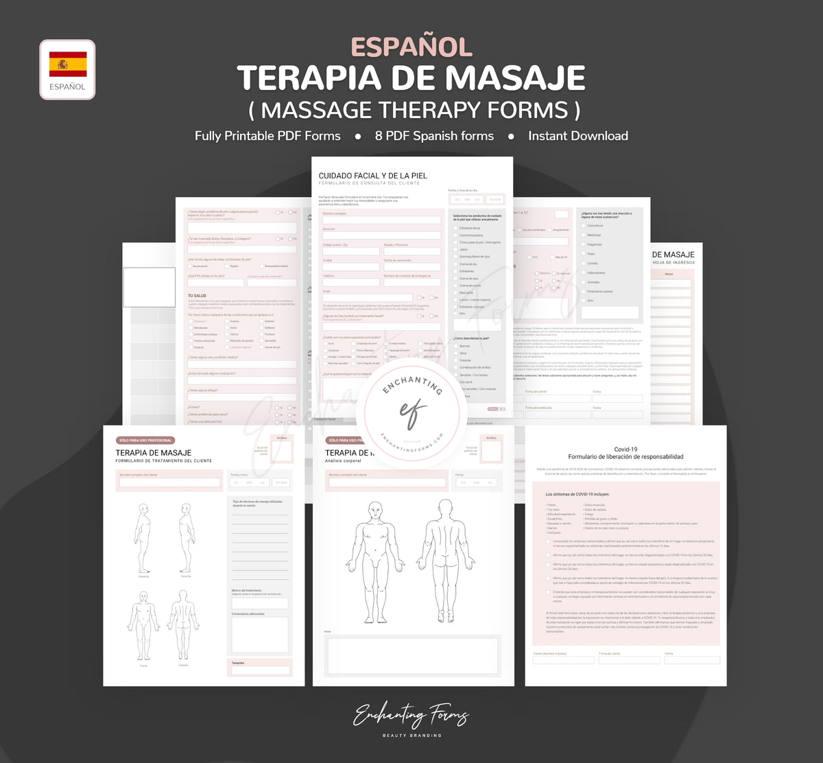 SPANISH (ESPAÑOL) - Massage Therapy Consultation & Consent Forms Bundl