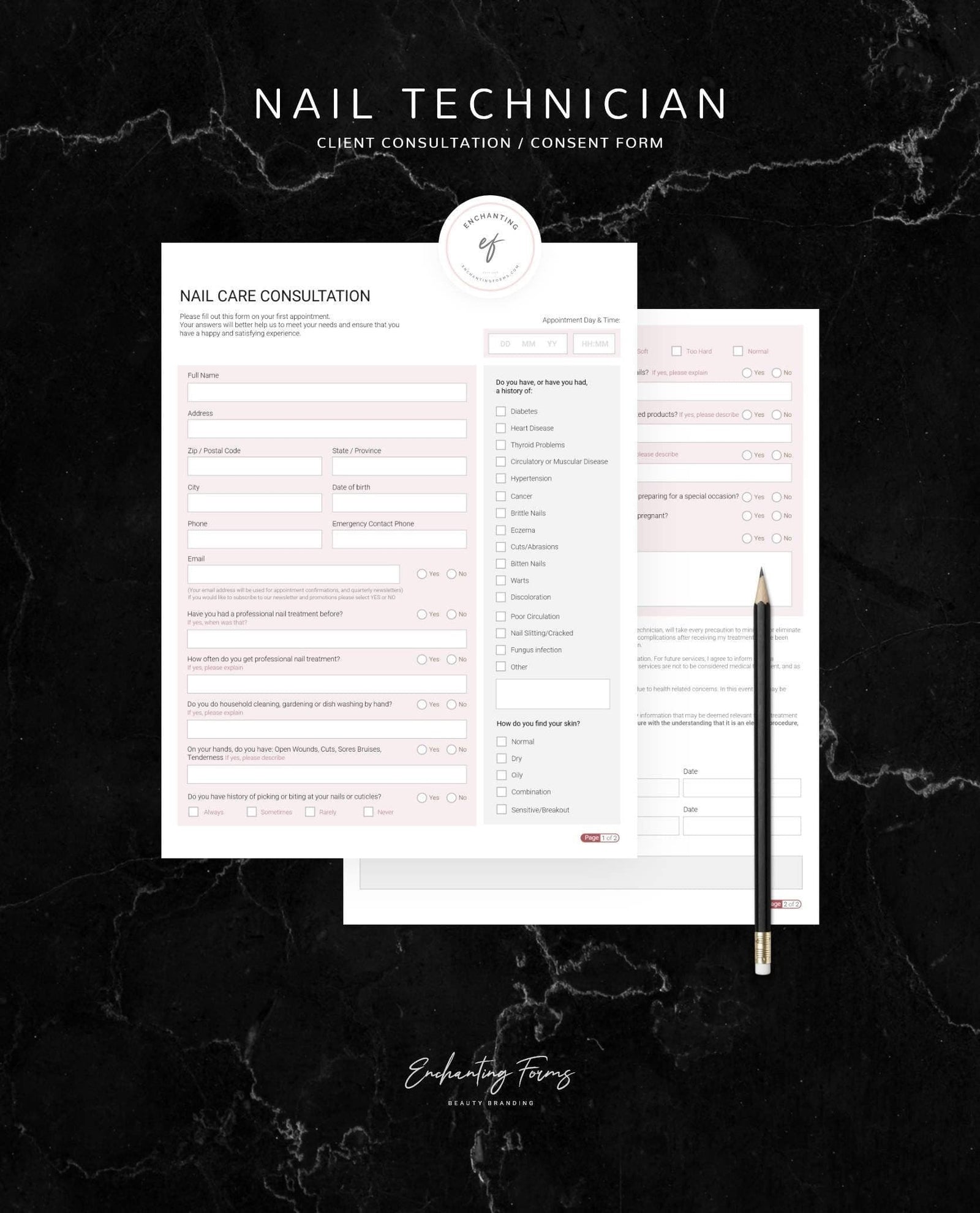 Nail Tech Consent & Consultation Forms | PDF